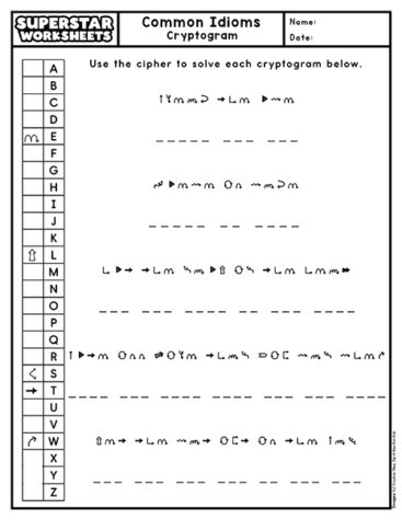 Cryptogram Puzzles (Free Printables) - Superstar Worksheets