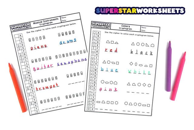 Cryptogram Puzzles (Free Printables) - Superstar Worksheets