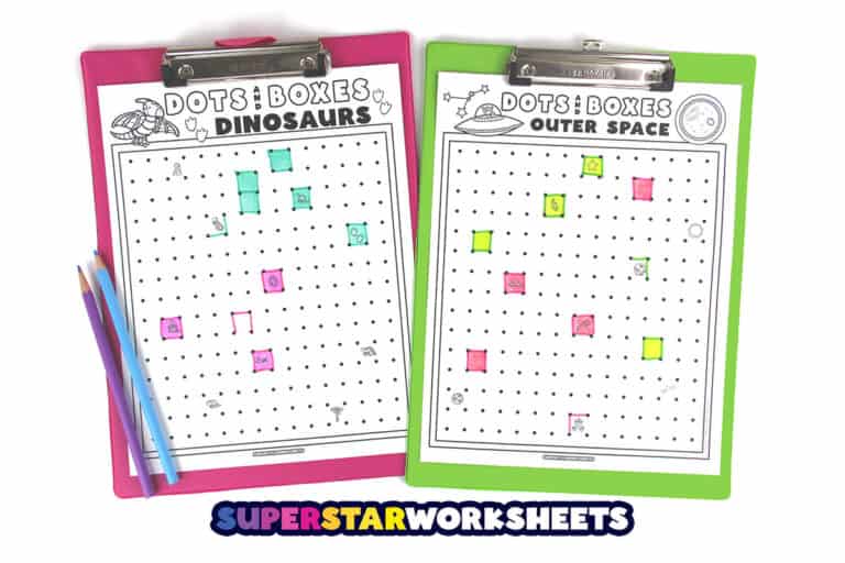 Dots and Boxes (Free Printables) - Superstar Worksheets