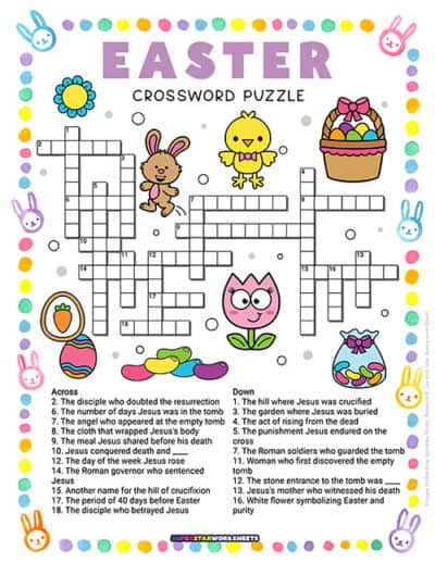 Easter Crossword Puzzles (Free Printables) - Superstar Worksheets