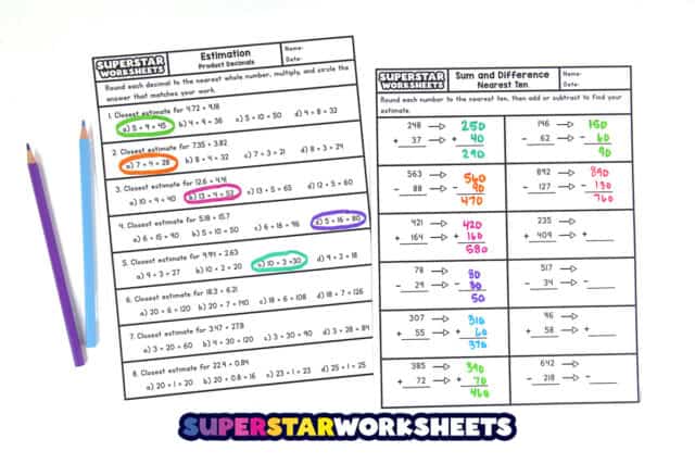 Estimation Worksheets (Free Printables) - Superstar Worksheets