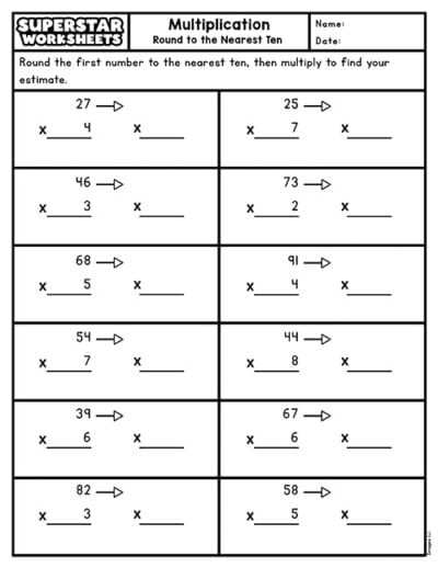 Estimation Worksheets - Superstar Worksheets