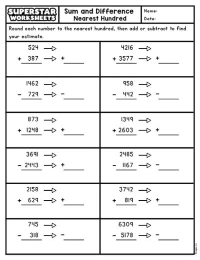 Estimation Worksheets (Free Printables) - Superstar Worksheets