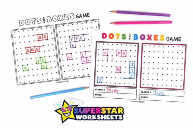 Dots and Boxes (Free Printables) - Superstar Worksheets