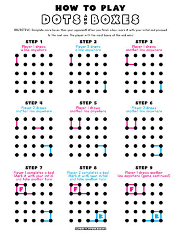 Dots and Boxes - Superstar Worksheets