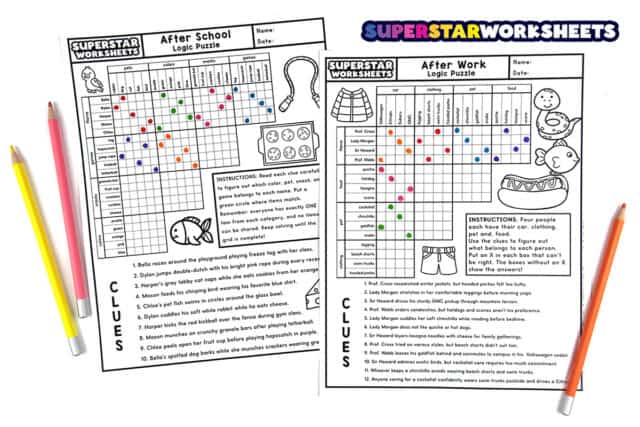 Logic Puzzles (Free Printables) - Superstar Worksheets