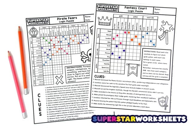 Logic Puzzles (Free Printables) - Superstar Worksheets