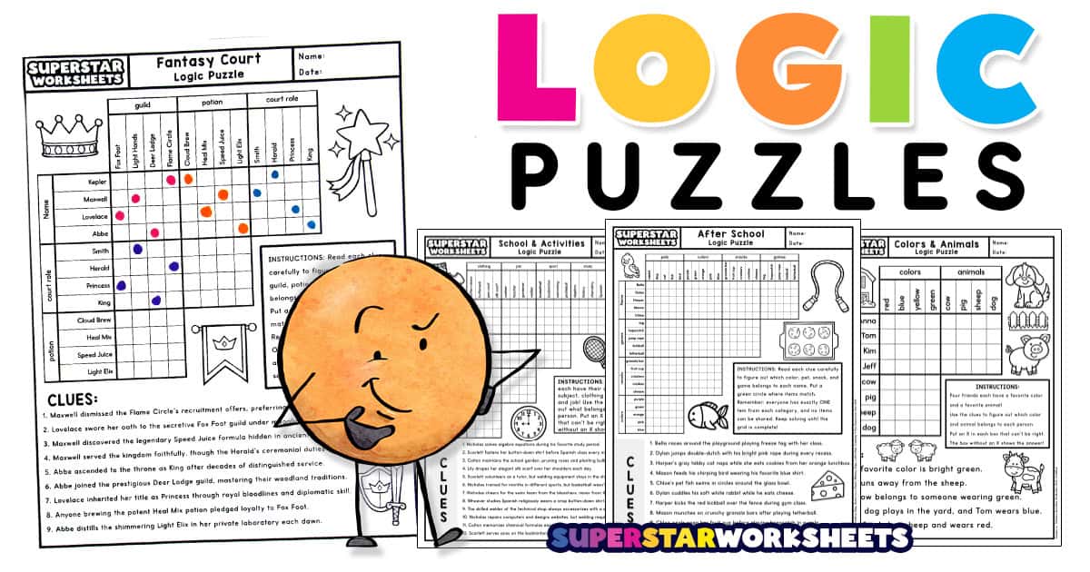 Logic Puzzles (Free Printables) - Superstar Worksheets