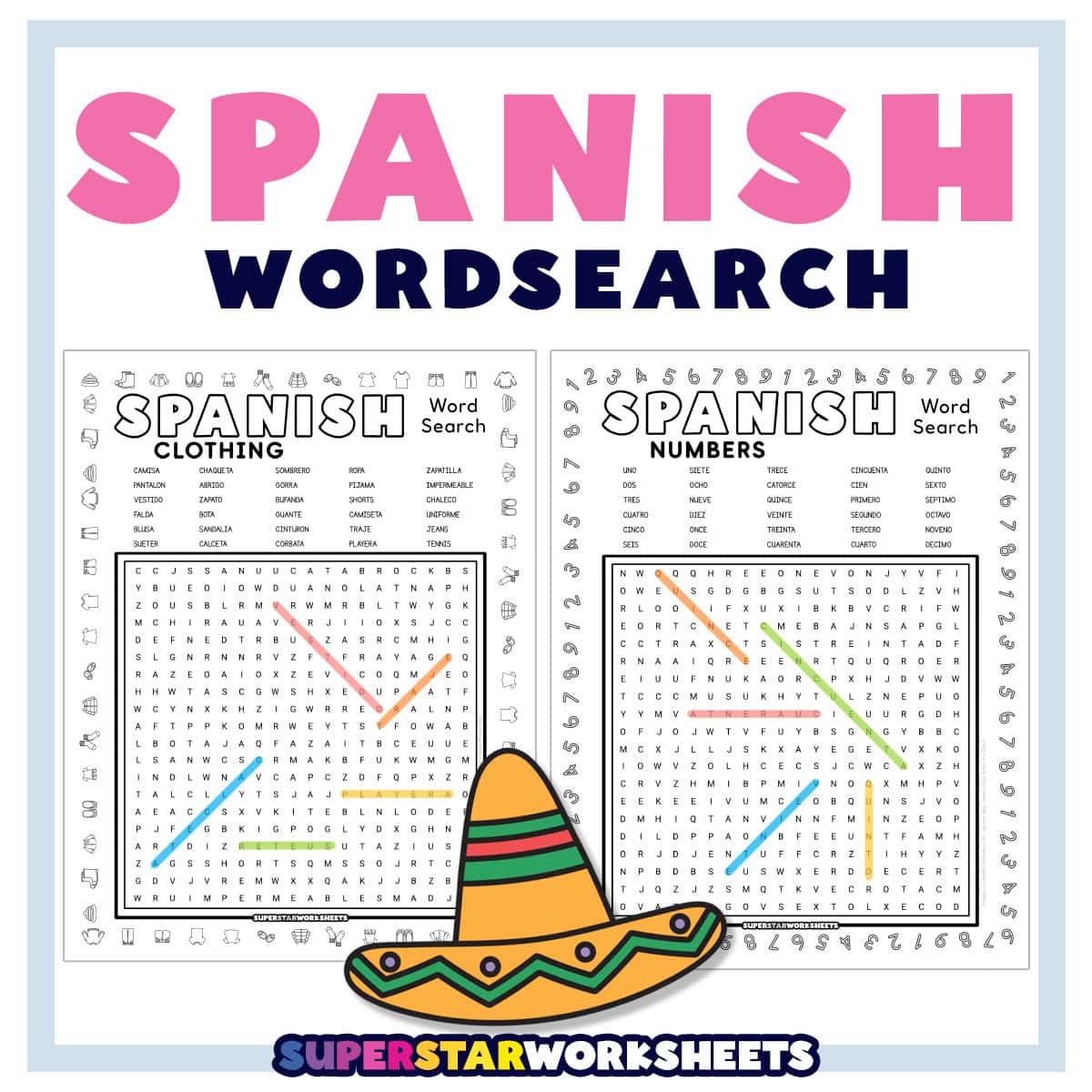 Spanish Word Search (Free Printables) - Superstar Worksheets