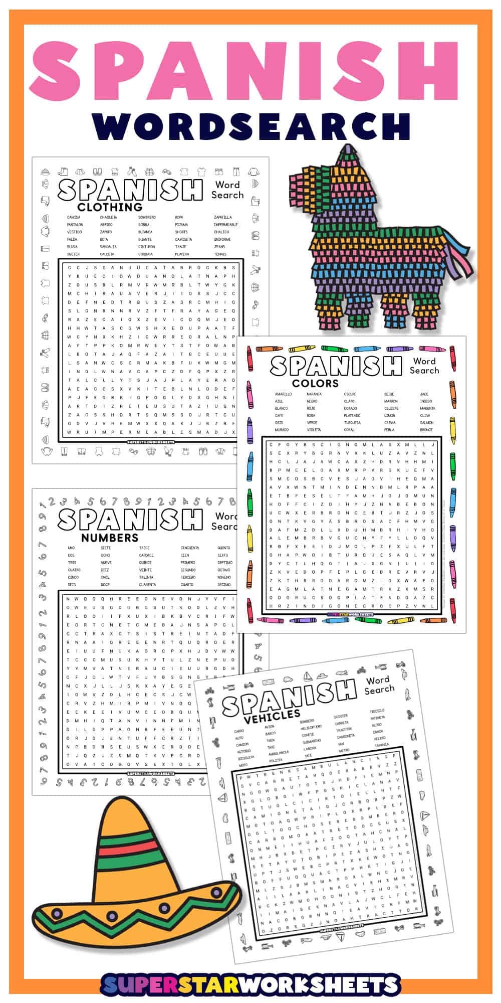 Spanish Word Search (Free Printables) - Superstar Worksheets