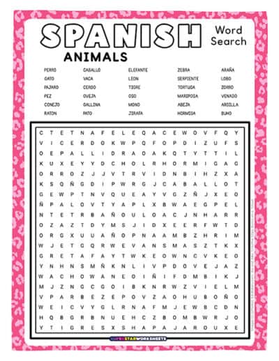 Spanish Word Search (Free Printables) - Superstar Worksheets