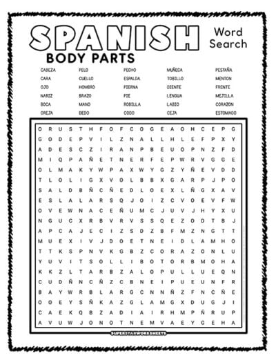 Spanish Word Search (Free Printables) - Superstar Worksheets