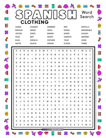 Spanish Word Search (Free Printables) - Superstar Worksheets