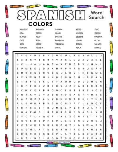 Spanish Word Search (Free Printables) - Superstar Worksheets