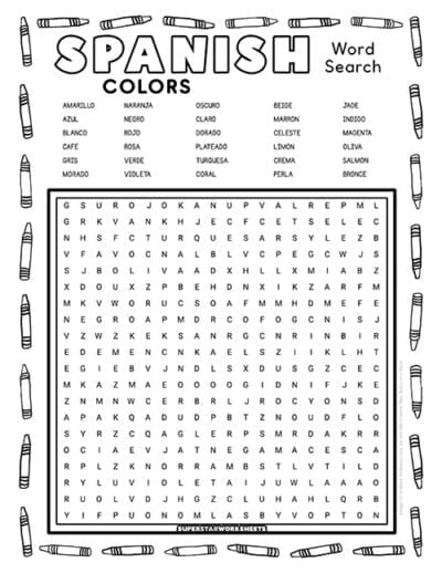 Spanish Word Search (Free Printables) - Superstar Worksheets