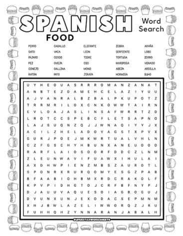 Spanish Word Search (Free Printables) - Superstar Worksheets