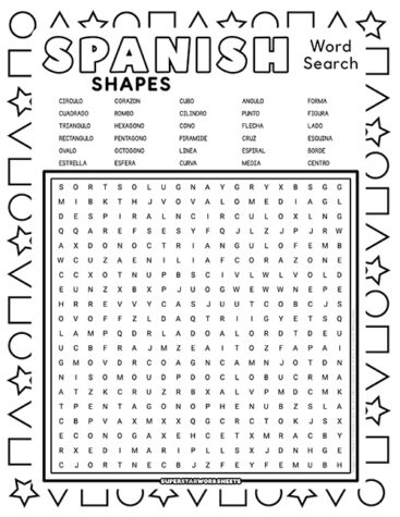 Spanish Word Search (Free Printables) - Superstar Worksheets
