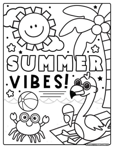 Summer Coloring Pages (Free Printables) - Superstar Worksheets
