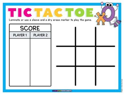 Tic Tac Toe (Free Printables) - Superstar Worksheets