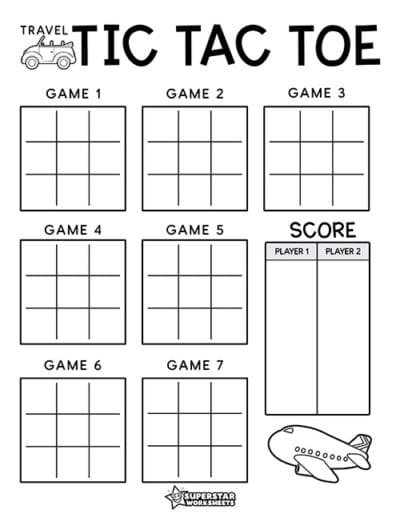 Tic Tac Toe (Free Printables) - Superstar Worksheets