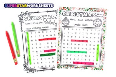 Christmas Word Search (Free Printables) - Superstar Worksheets