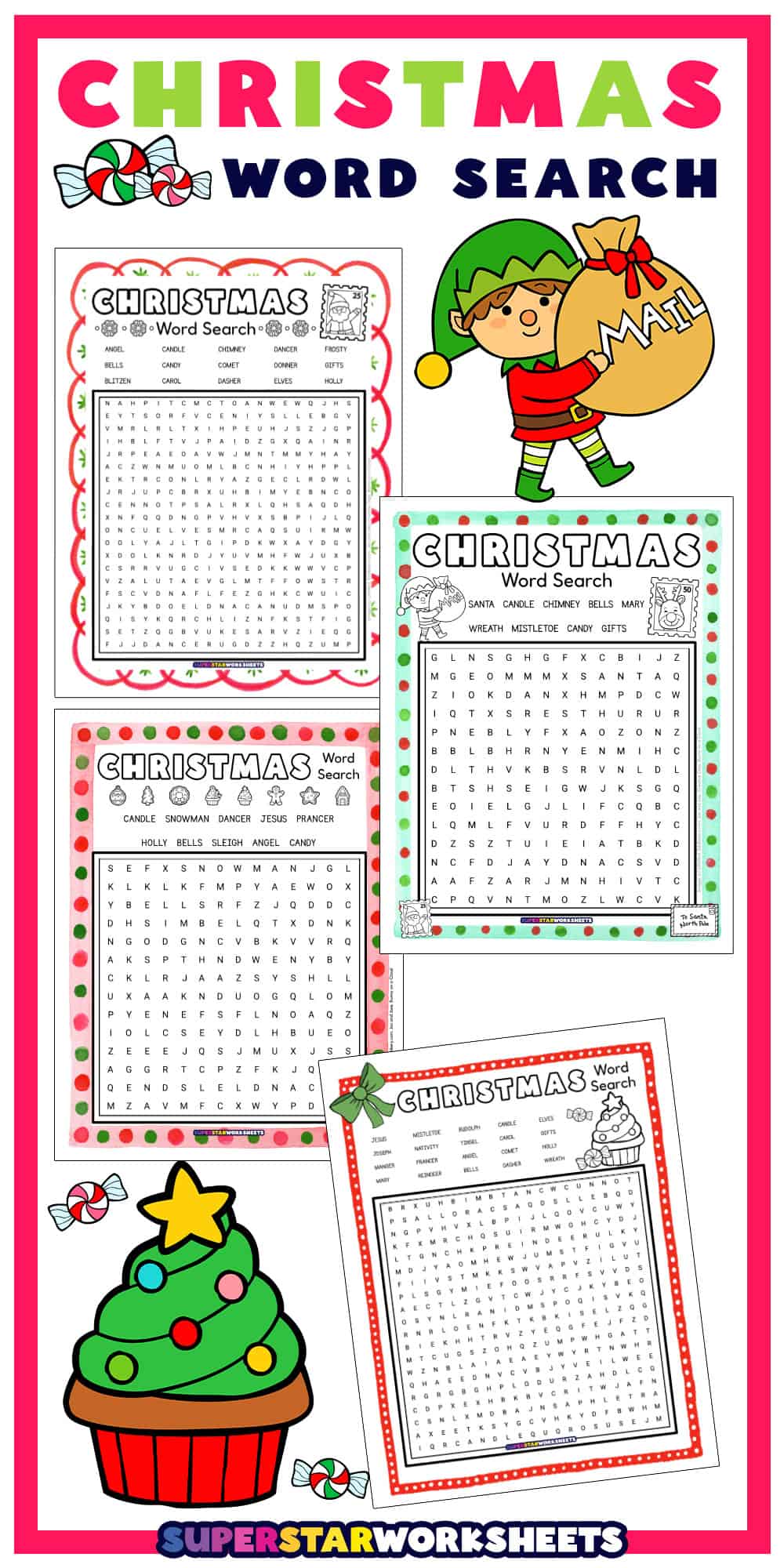 Christmas Word Search (Free Printables) - Superstar Worksheets