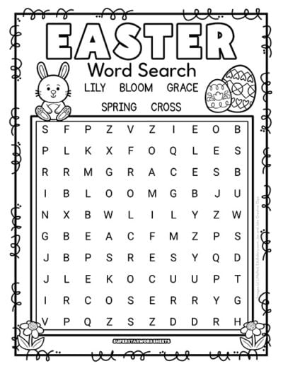 Easter Word Search (Free Printables) - Superstar Worksheets
