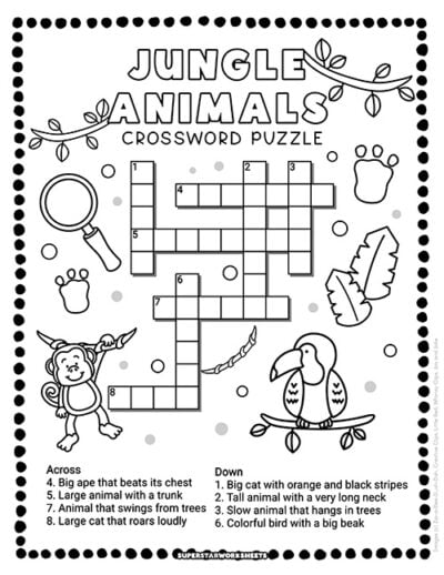 Easy Crossword Puzzles (Free Printables) - Superstar Worksheets