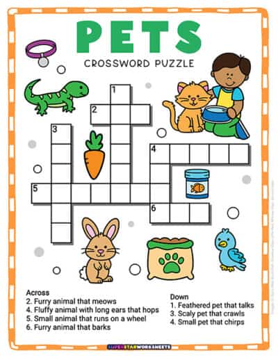 Easy Crossword Puzzles (Free Printables) - Superstar Worksheets