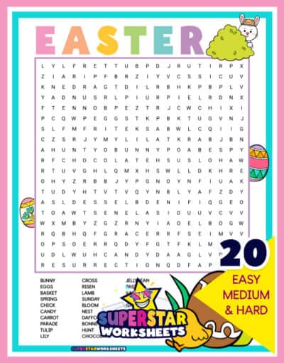 Easter Word Search (Free Printables) - Superstar Worksheets