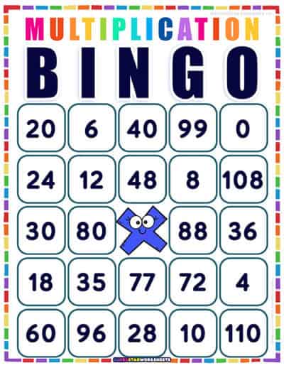 Multiplication BINGO - Superstar Worksheets