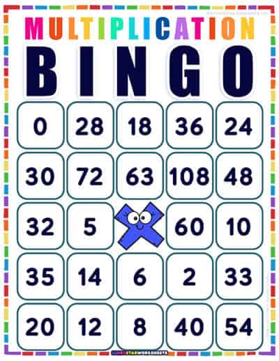Multiplication BINGO - Superstar Worksheets