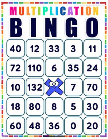 Multiplication BINGO - Superstar Worksheets