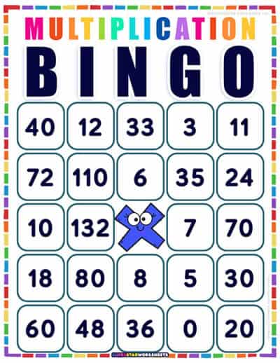 Multiplication BINGO - Superstar Worksheets