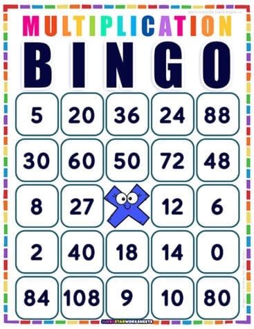 Multiplication BINGO - Superstar Worksheets