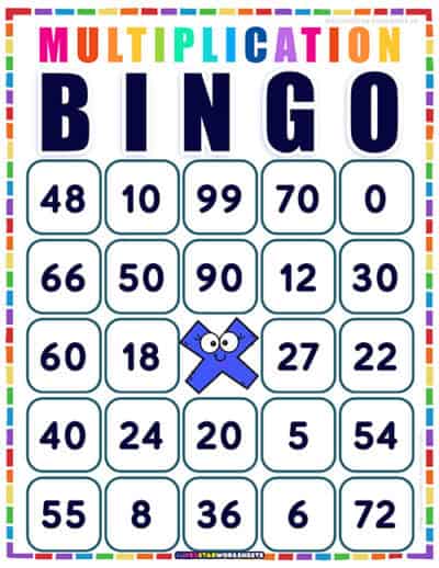 Multiplication BINGO - Superstar Worksheets