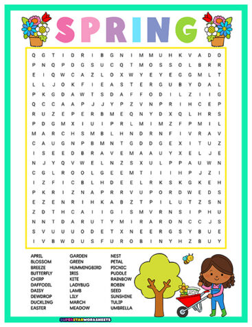 Spring Word Search - Superstar Worksheets