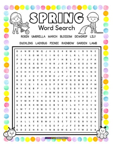 Spring Word Search (Free Printables) - Superstar Worksheets
