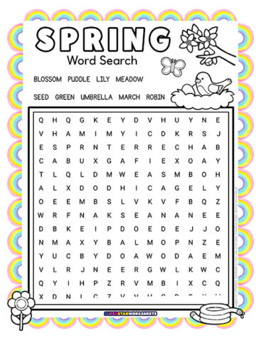 Spring Word Search (Free Printables) - Superstar Worksheets