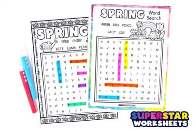 Spring Word Search (Free Printables) - Superstar Worksheets