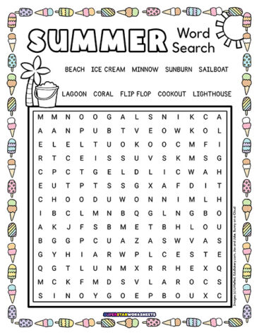 Summer Word Search (Free Printables) - Superstar Worksheets