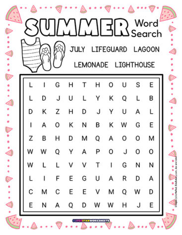 Summer Word Search - Superstar Worksheets