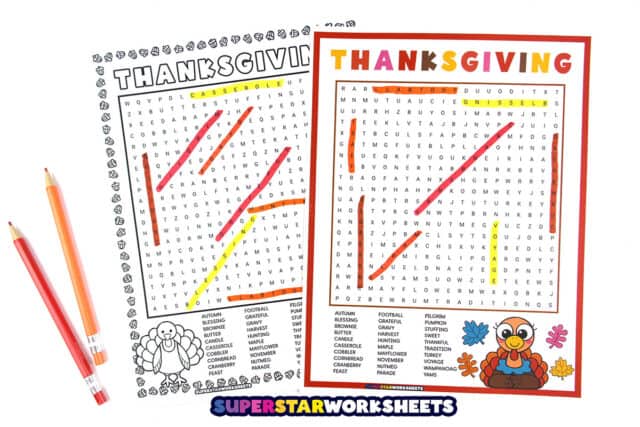 Thanksgiving Word Search (Free Printables) - Superstar Worksheets