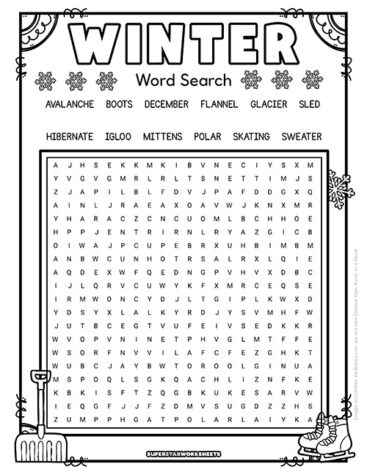 Winter Word Search (Free Printables) - Superstar Worksheets