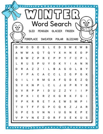 Winter Word Search (Free Printables) - Superstar Worksheets