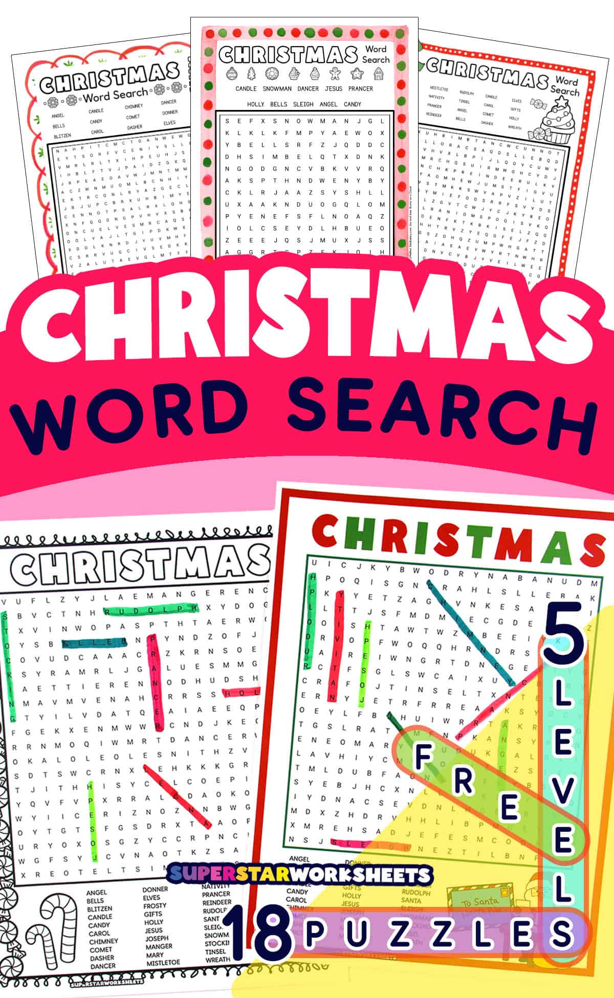 Christmas Word Search (Free Printables) - Superstar Worksheets
