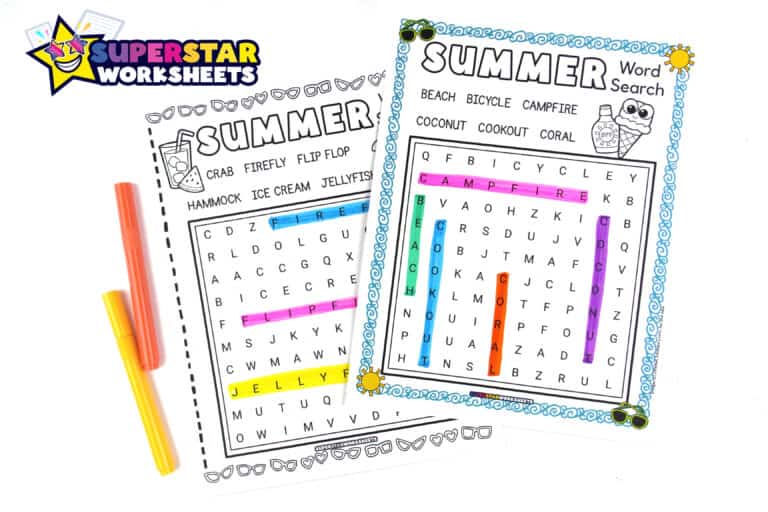 Summer Word Search (Free Printables) - Superstar Worksheets