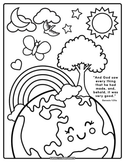 Earth Day Coloring Pages (Free Printables) - Superstar Worksheets