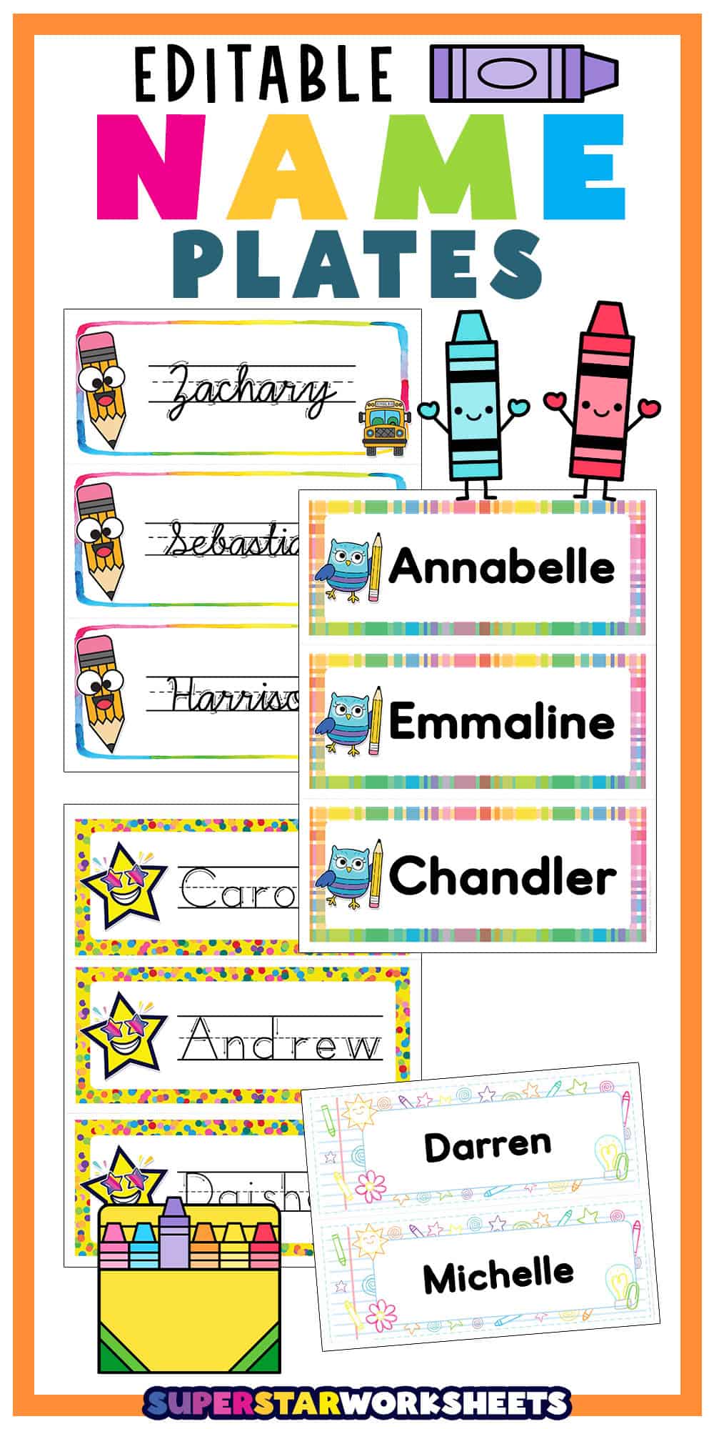 Editable Name Plates (Free Printables) - Superstar Worksheets