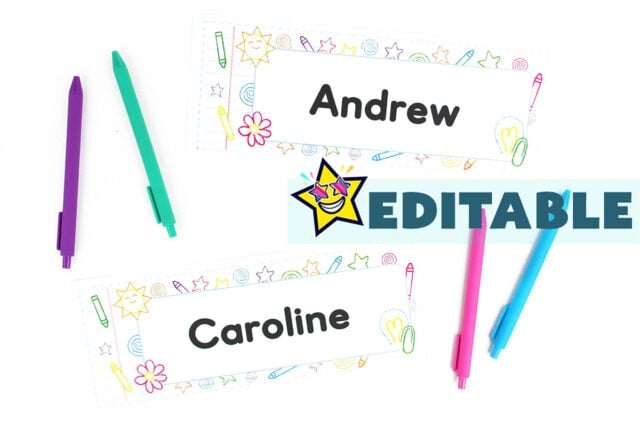 Editable Name Plates (Free Printables) - Superstar Worksheets